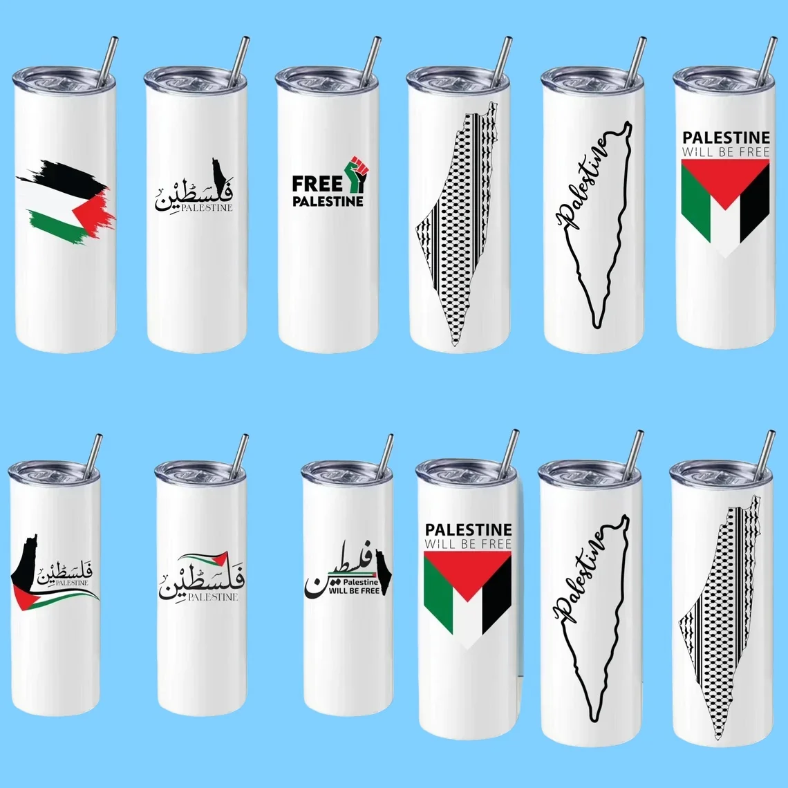 Free Palestine Custom Tumble Solidarity Free Palestine Coffee Cups ...