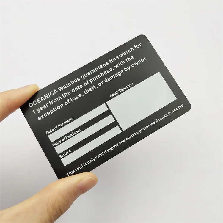 Custom Metal Warranty Card - Durable Metal Guarantee Card for Products ...