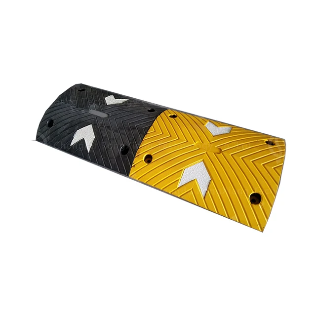 Concrete/asphalt Road Speed Bump Rubber Traffic Hump With Reflective ...