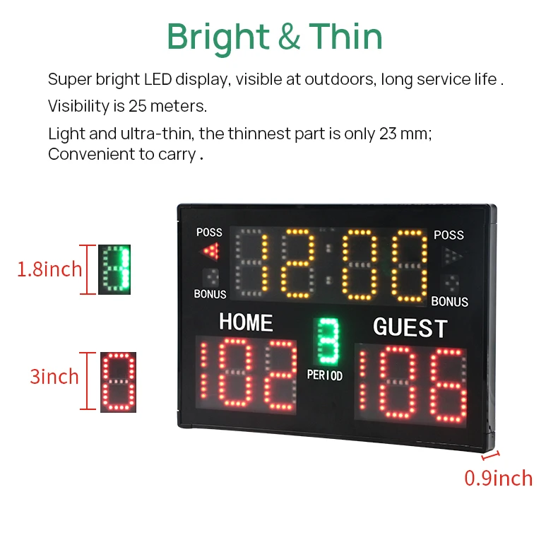 GX Portable LED Basketball Scoreboard - Professional & Versatile