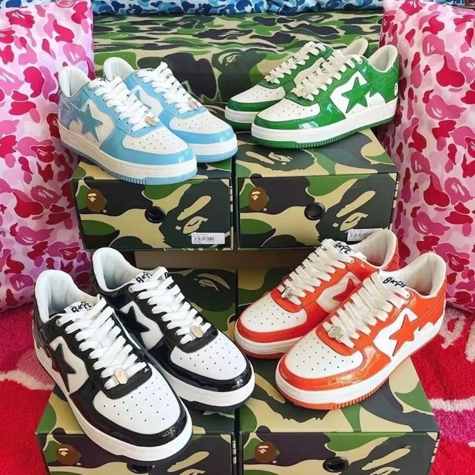 Hot Sell Bapes Ape Printing Star Shoes Camouflage Fashion Sport Sneakers Shoes Mens Casual Men
