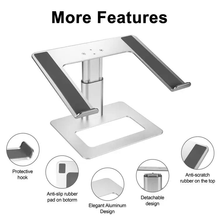 Great Roc Adjustable Height Aluminum Customize Laptop Riser Holder ...