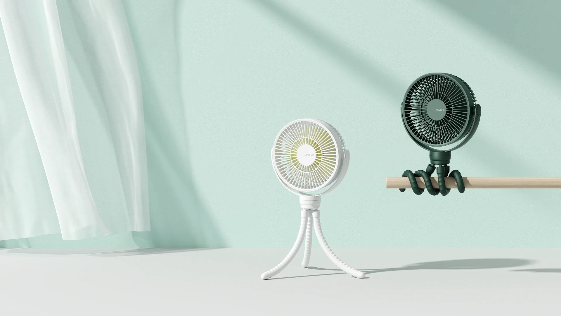 Jisulife 2021 Hot Octopus Fan Flexible Tripod Clip On Fan Wireless ...