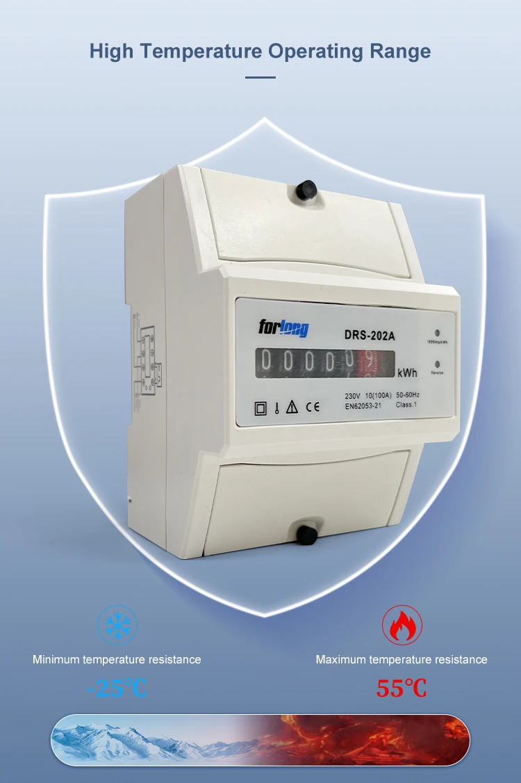 Wide Range Current Measurement Single Phase Digital Display kwh Meter ...