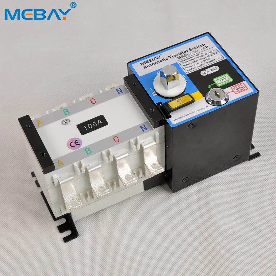 Mebay 4P ATS Switch 100A-1600A Automatic Changeover Switch for ...
