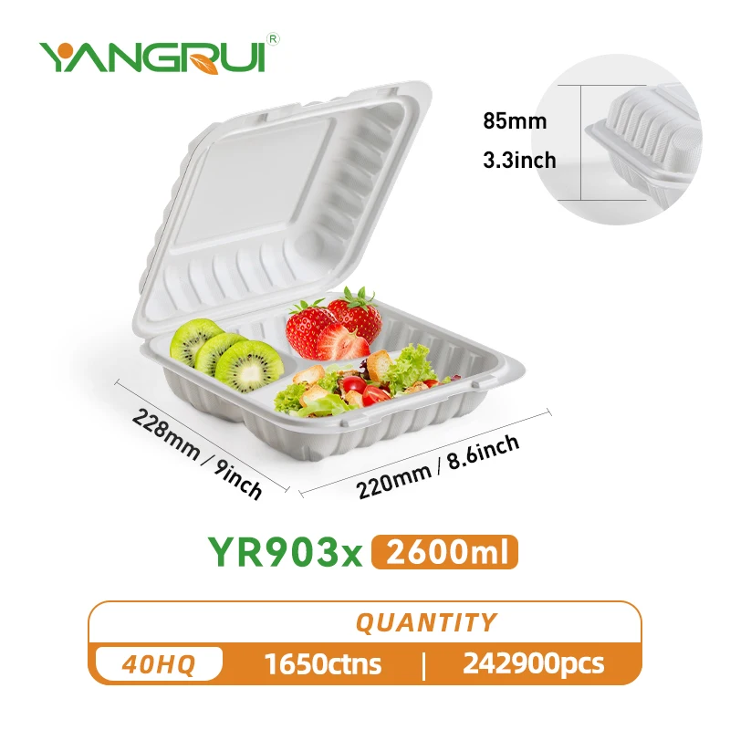 Deli Restaurant Microwavable Plastic Meal Prep Bento Lunch Hinged Food ...