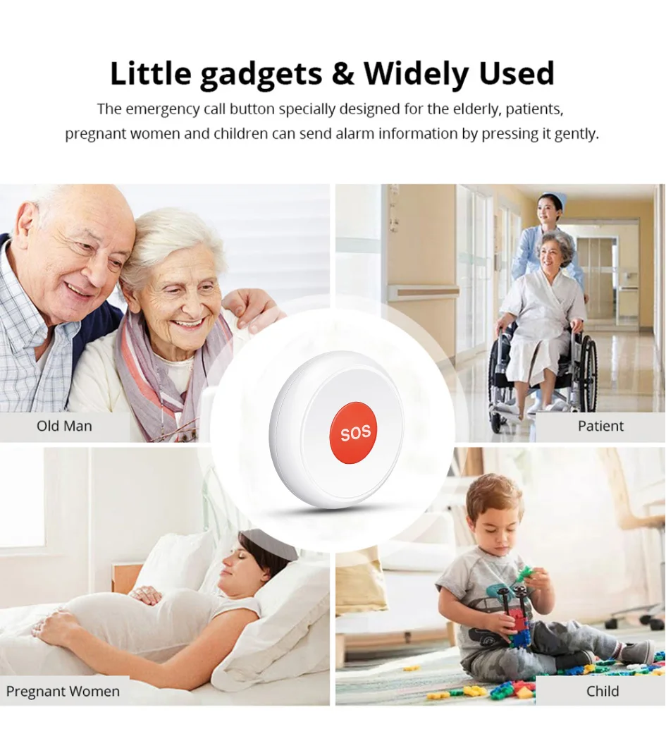 Tuya ZigBee Mini SOS Panic Button Wireless Emergency Personal Alarm for ...