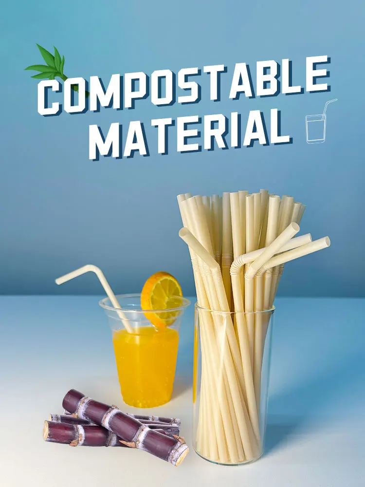 6*210mm Eco-friendly Biodegradable Disposable Drinking Straws Wholesale ...