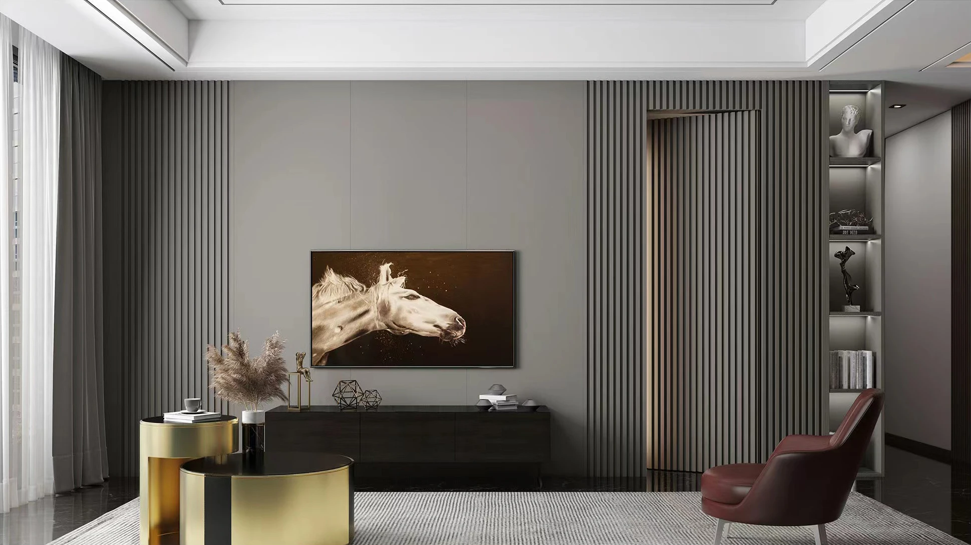 Modern Design Invisible Door Without Frame Oak Matte Painted