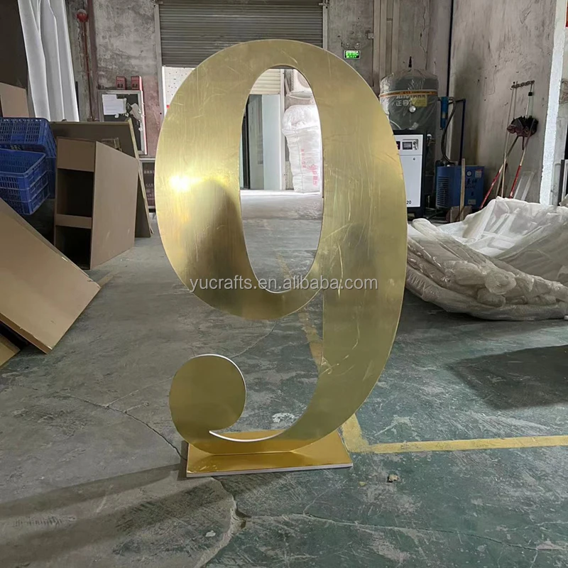 Gold Acrylic Numbers Backdrop - Perfect for Parties & Weddings