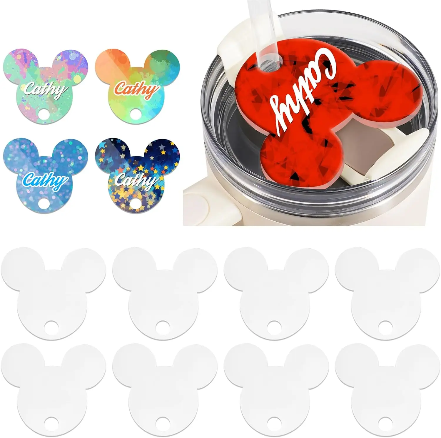 Custom Topper Lid Sublimation Name Plate Blanks Acrylic