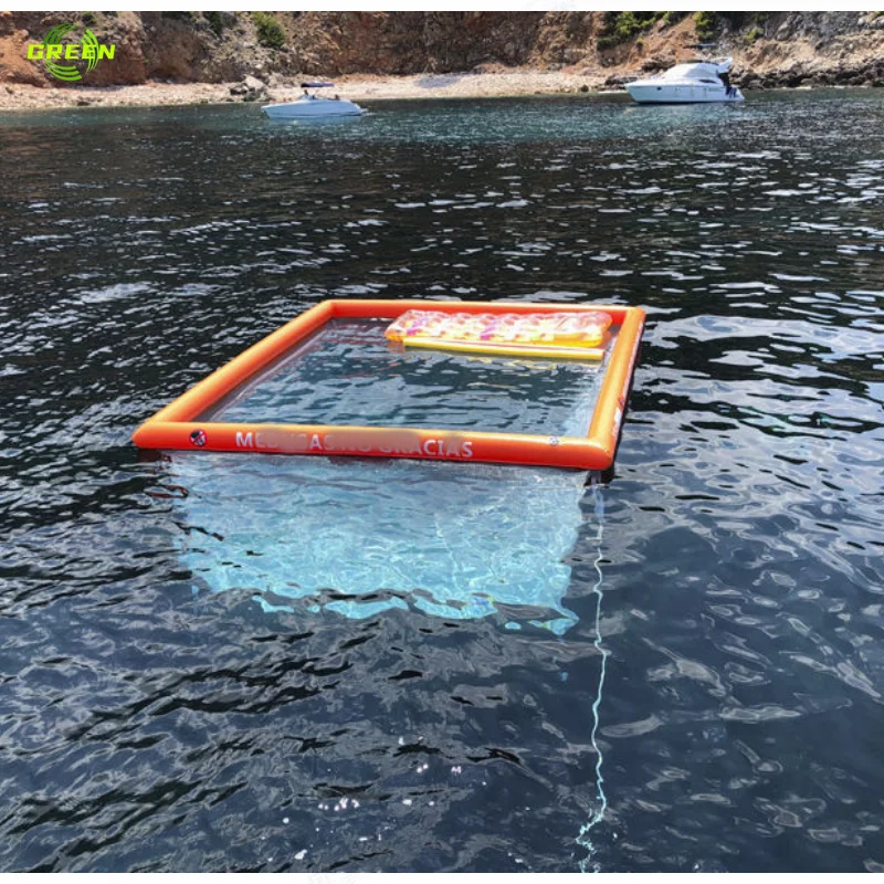 Customized Floating Inflatable Sea Swimming Pool with Net Outdoor Play ...