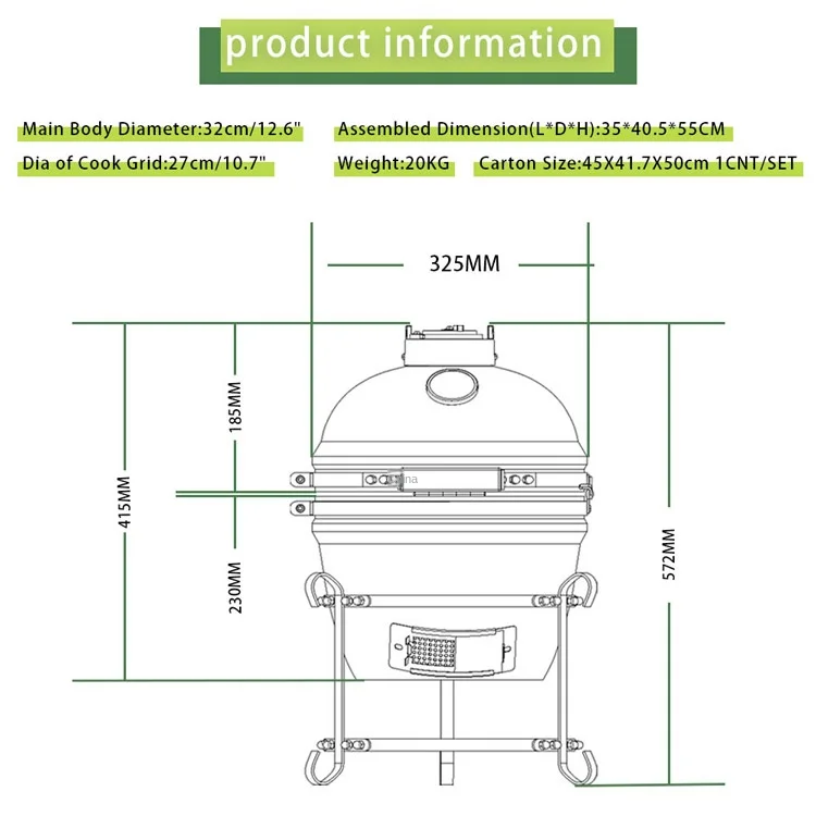 Asadores Camping Ceramic Kamado 13 18 21 23 24 27 29 Inch Pellet Smoker