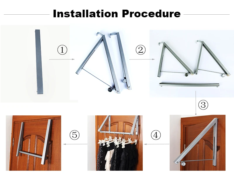 Folding Collapsible Wall Mounted Coat Rack Hanger Clothes Storage ...