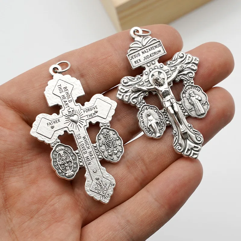 Pardon Indulgence Crucifix Cross with Miraculous Medal