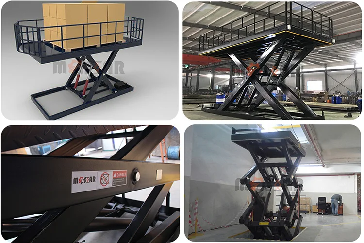 1 Ton Cargo Pallet Lift Platform Fixed Scissor Lift Platform Hydraulic ...