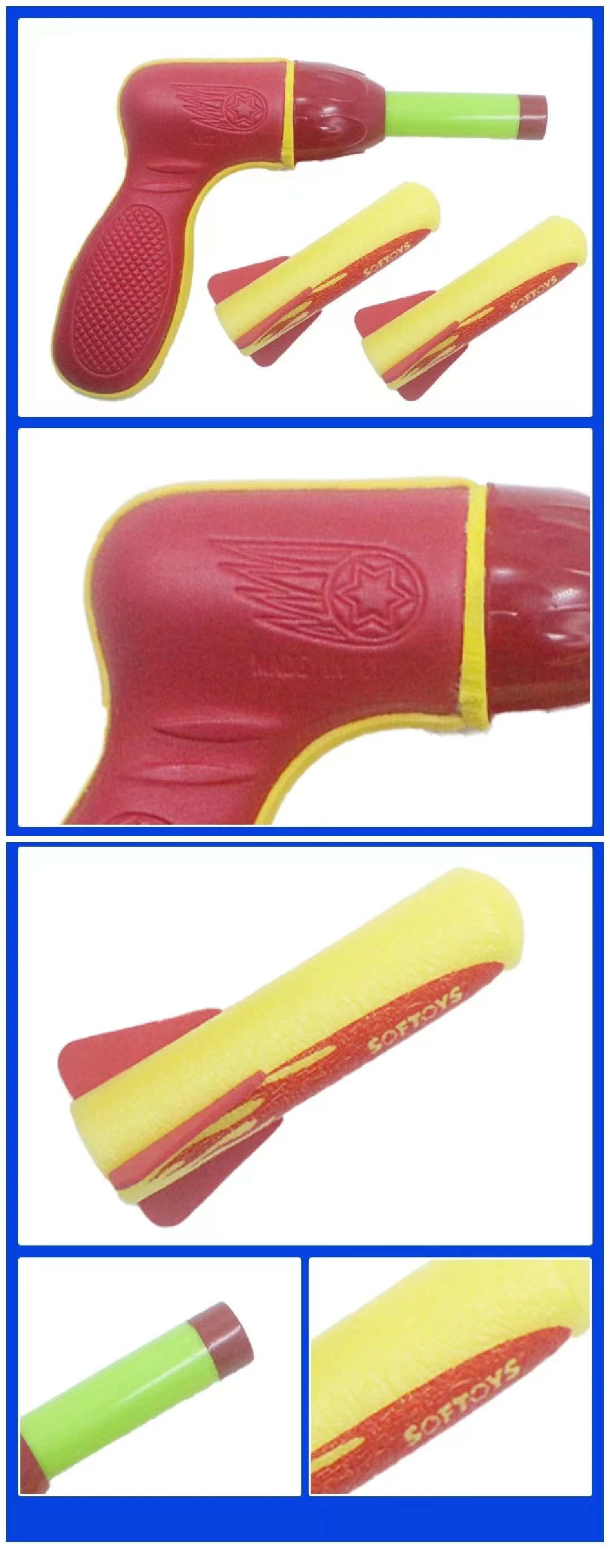 Eva Foam Soft Bullet Air Rocket Shooting Gun Toy Shell Ejection Eva Gun ...