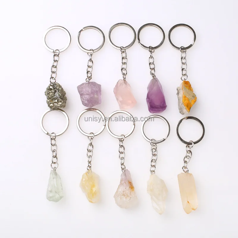 Natural Crystal Agate Tourmaline Original Stone Keychain - Buy Stone ...