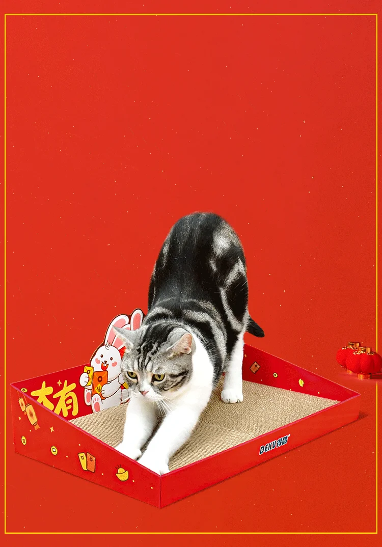 Promotional Cardboard Cat Litter Box Cat Bed with Scratching Board ...