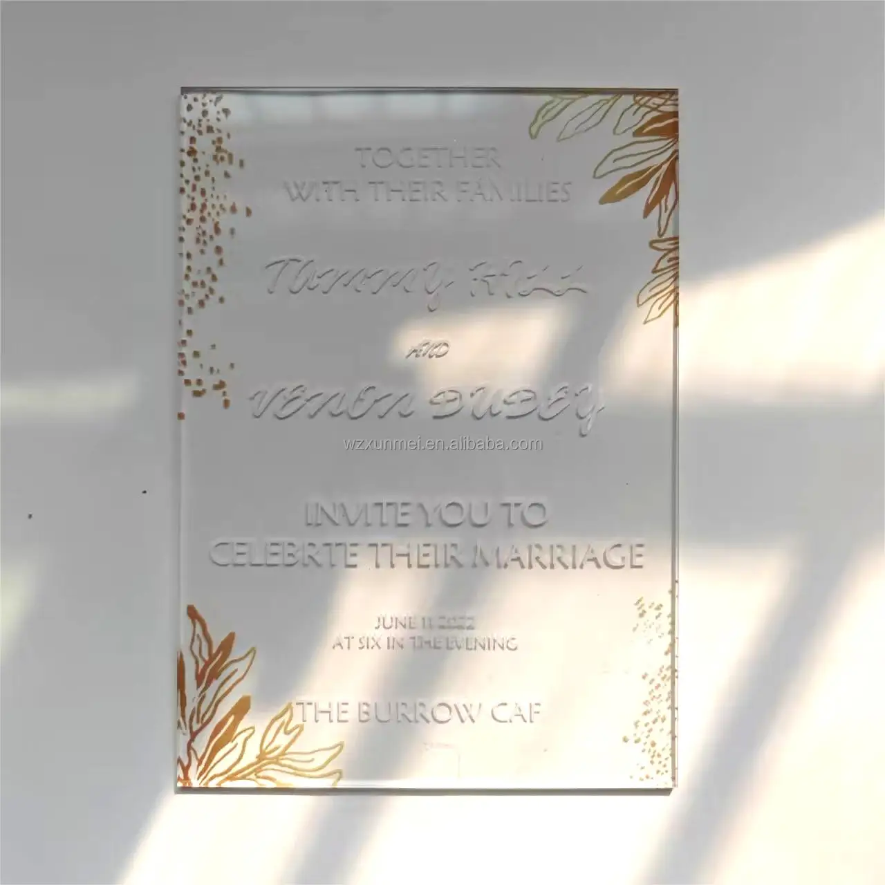 Custom Shape Clear Acrylic Wedding Invitation Card Luxury Transparent ...