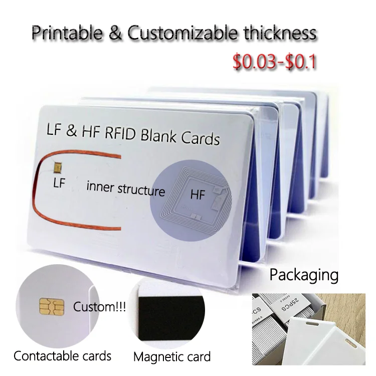 125khz Printable Inkjet Printable Nfc Cards Nfc 213/215/216 Rewritable ...