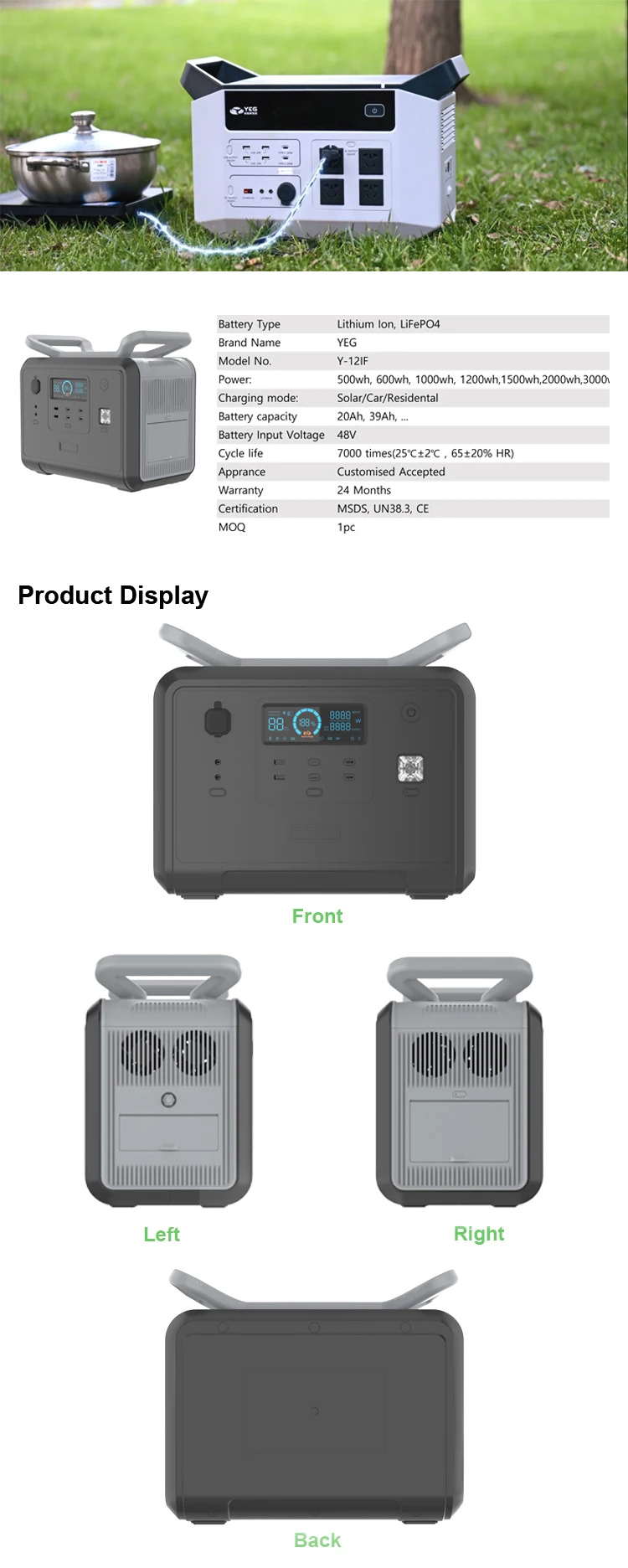 Ife Portable Battery Energy Storage Box With Handle Home Energy Storage ...