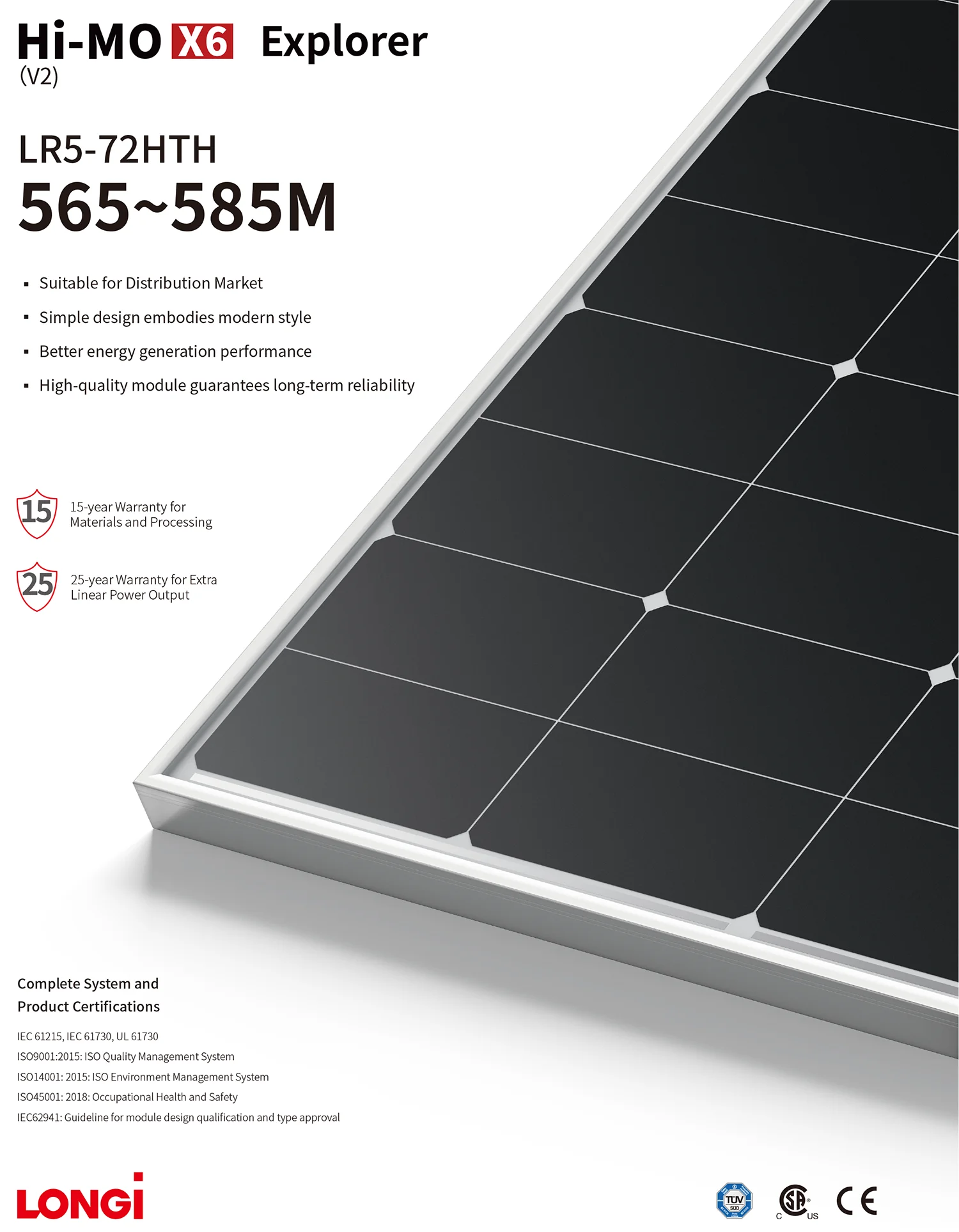 Longi Solar Hi-mo X6 Explorer Lr5-54hth 420w Placas Fotovoltaicas 425w ...