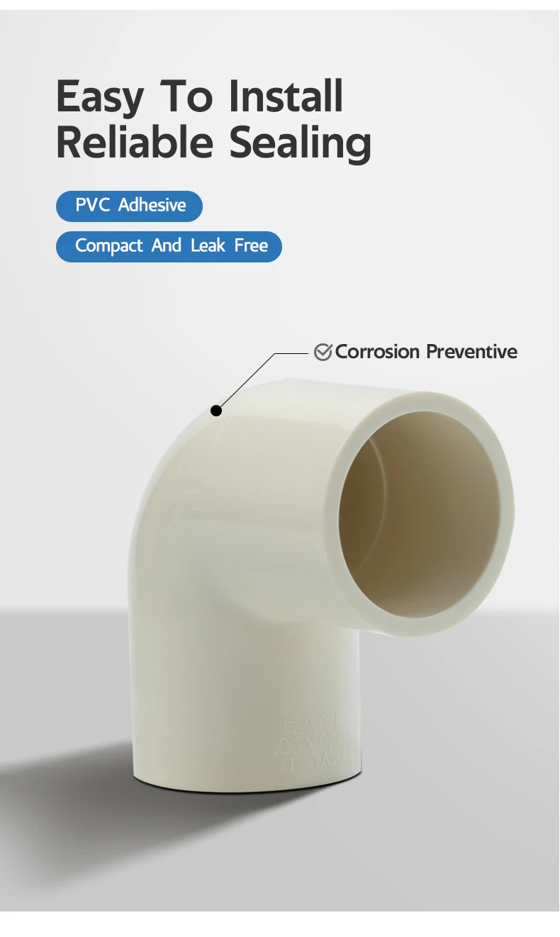 HS PVC Pipe Plastic Tube Fitting Connection 90 Degrees Elbow 25mm ...