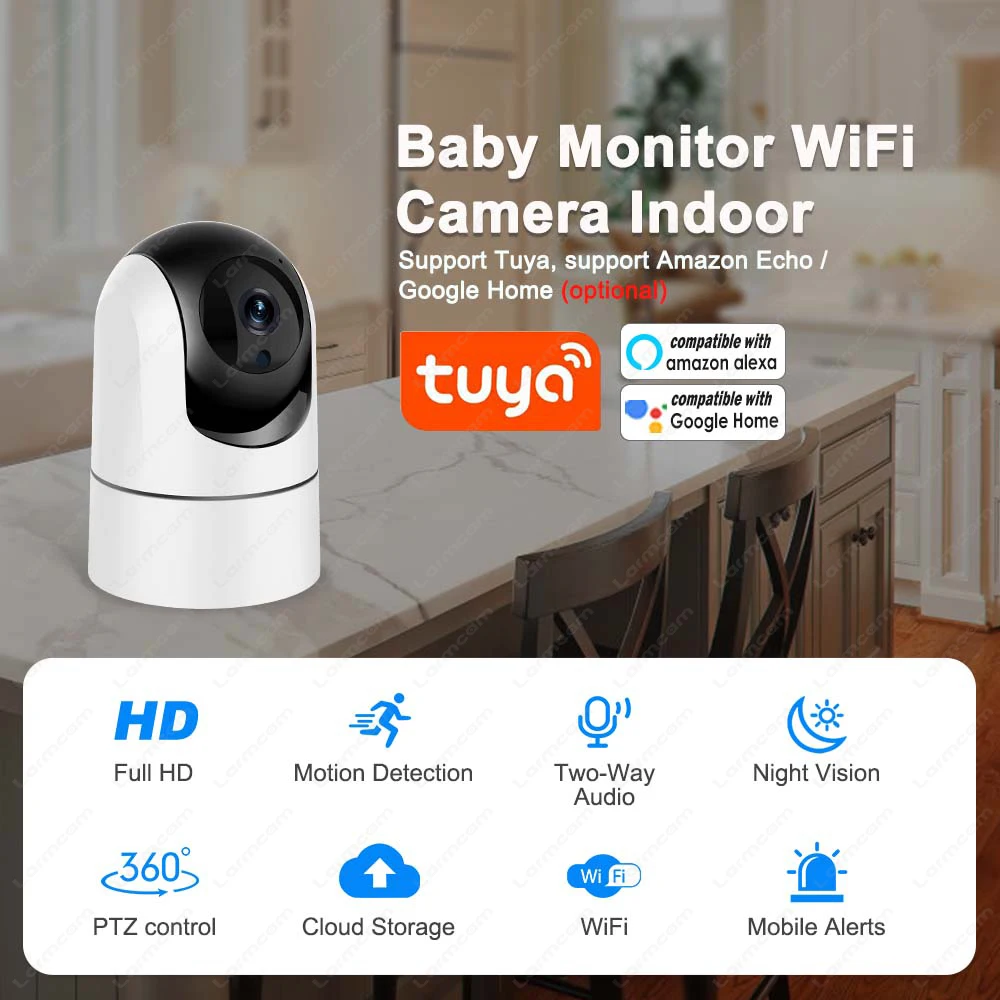 5g Wifi 5mp Ip Camera 2k Tuya Baby Monitor Indoor Ai Tracking Security ...