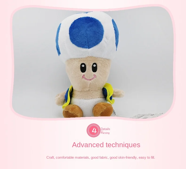 Mario Doll Super Mario Plush Toy Toad Plush Toy 4 Color Mushroom Head ...