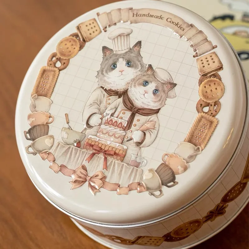 Wholesale Food Grade Empty Round Shape Custom Christmas Cookie Tins ...