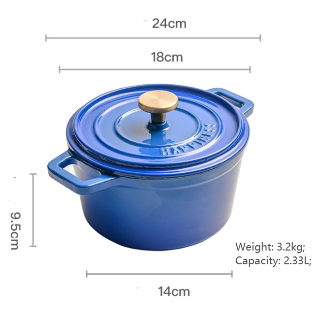 Happiness Cast Iron Petite French Oven Enamel Cast Iron Bread Oven Pot ...