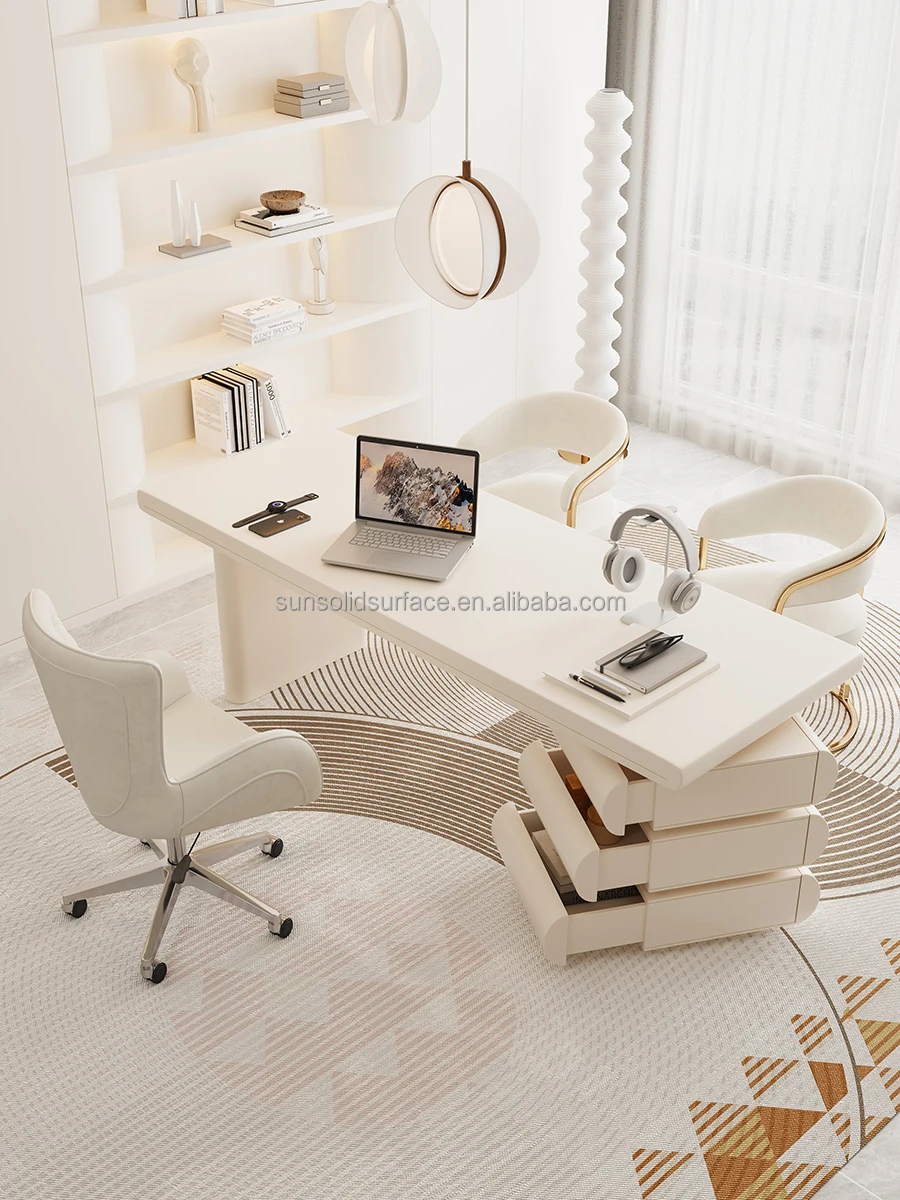 White Colors Ceo Boss Office Desk Furniture Modern Luxury L Shape Mdf ...
