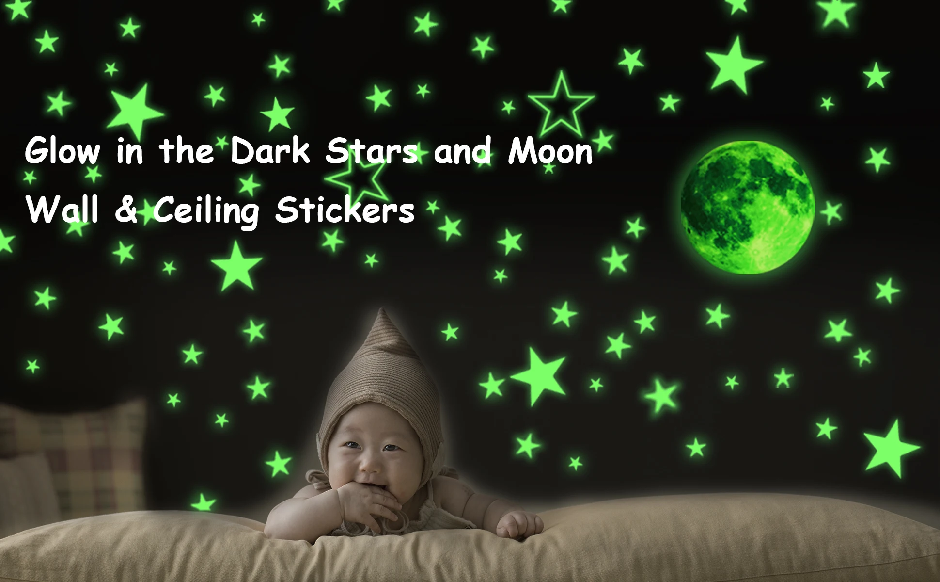 Luminous Moon Star 3d Stars Glow In The Dark Wall Stickers For Home ...