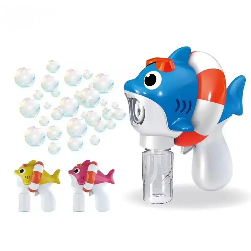 Portable Handheld Electric Battery Operated Bubble Gun Blaster Shark ...