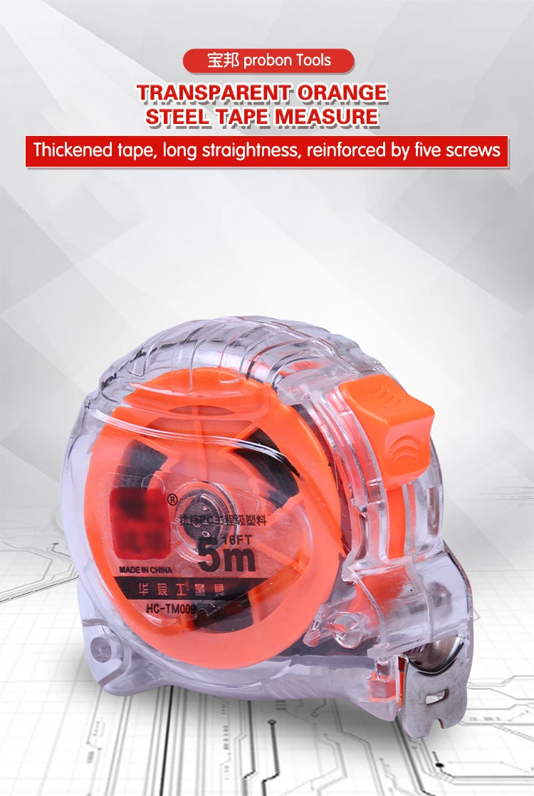 Good Price Transparent Steel Tape Measure 16ft 25ft Support ...