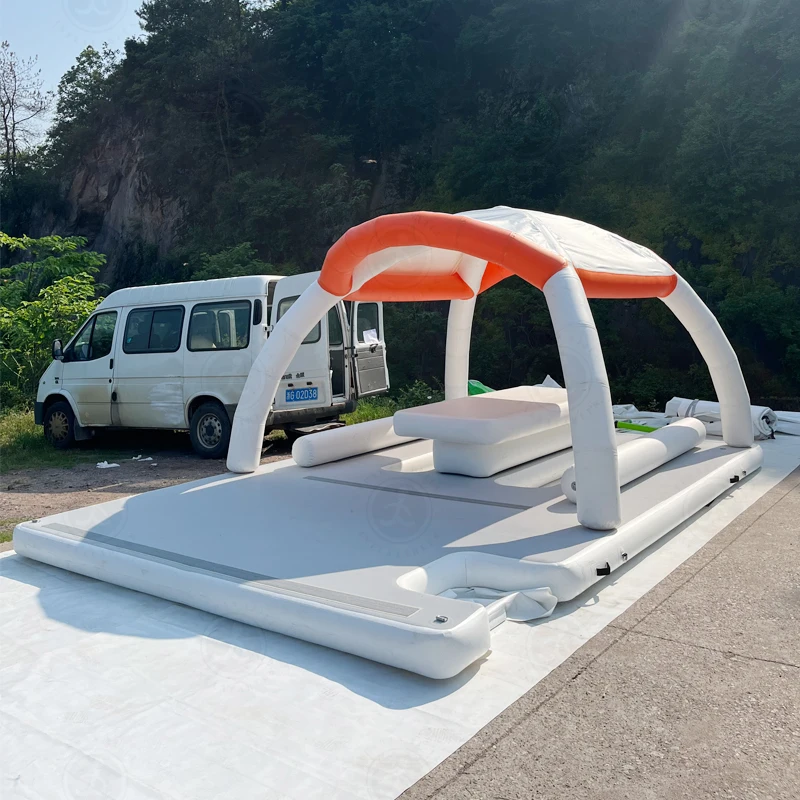 Leisure Inflatable Water Floating Island Modular Plastic Drop Stitch ...