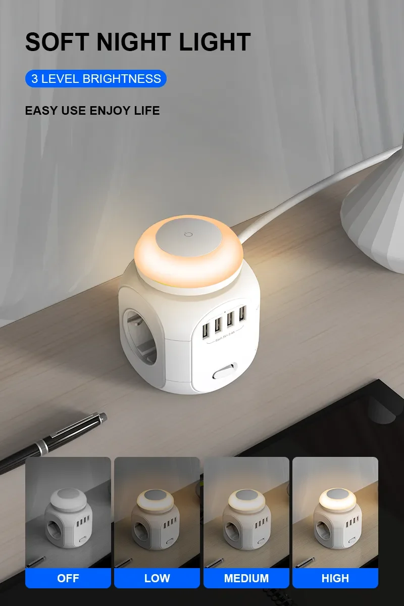 2023 Europe Power Strip Cube Socket With Usb Port Germany Outlet ...
