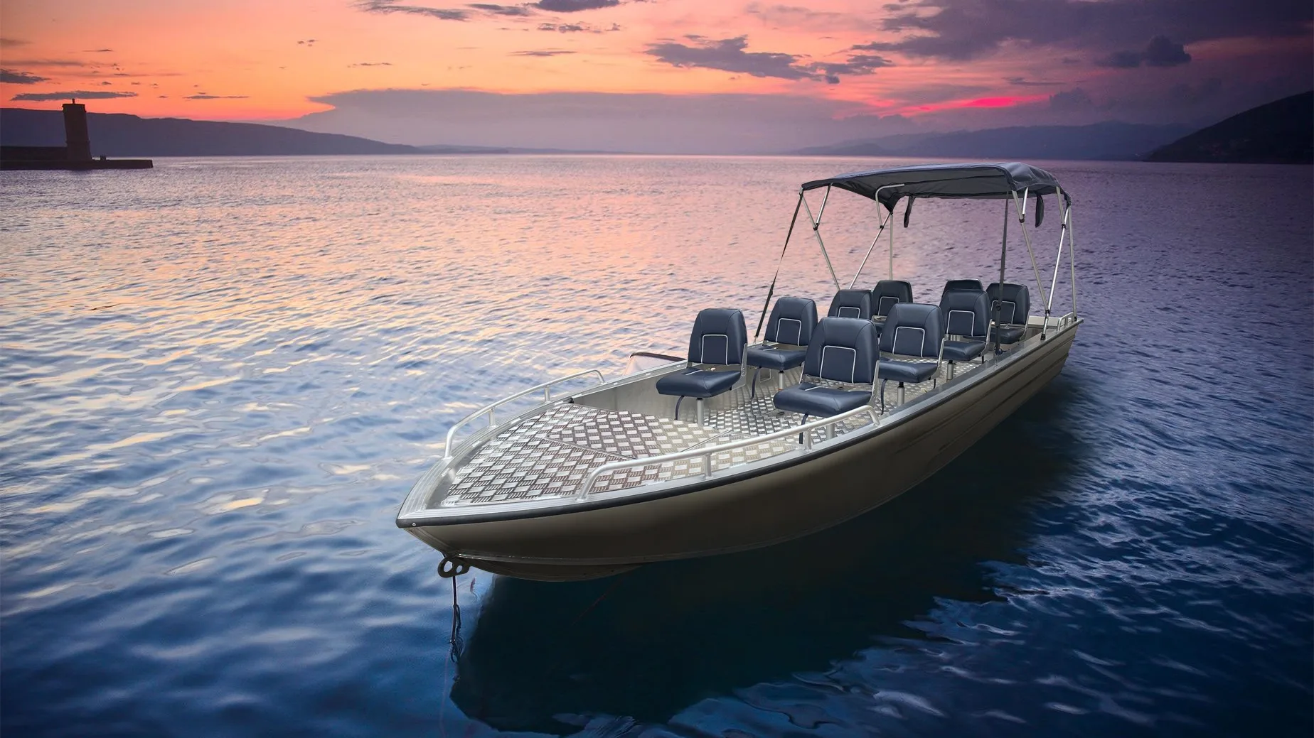 Kinocean Custom 8 Person Aluminum Water Taxi Boats 30 Passenger Boats ...