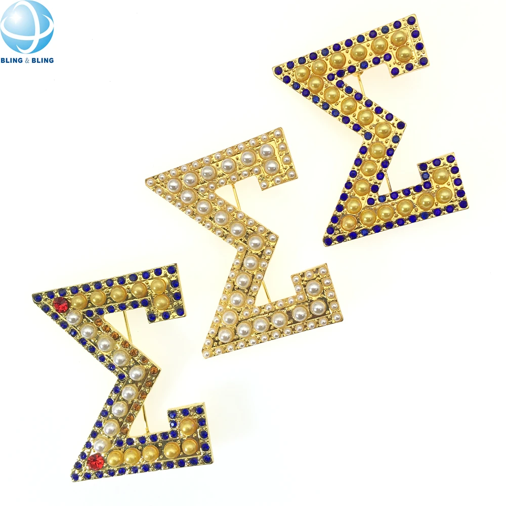 2025 New Design Sigma Gamma Rho Crystal Brooch Rectangle Glass Cross ...