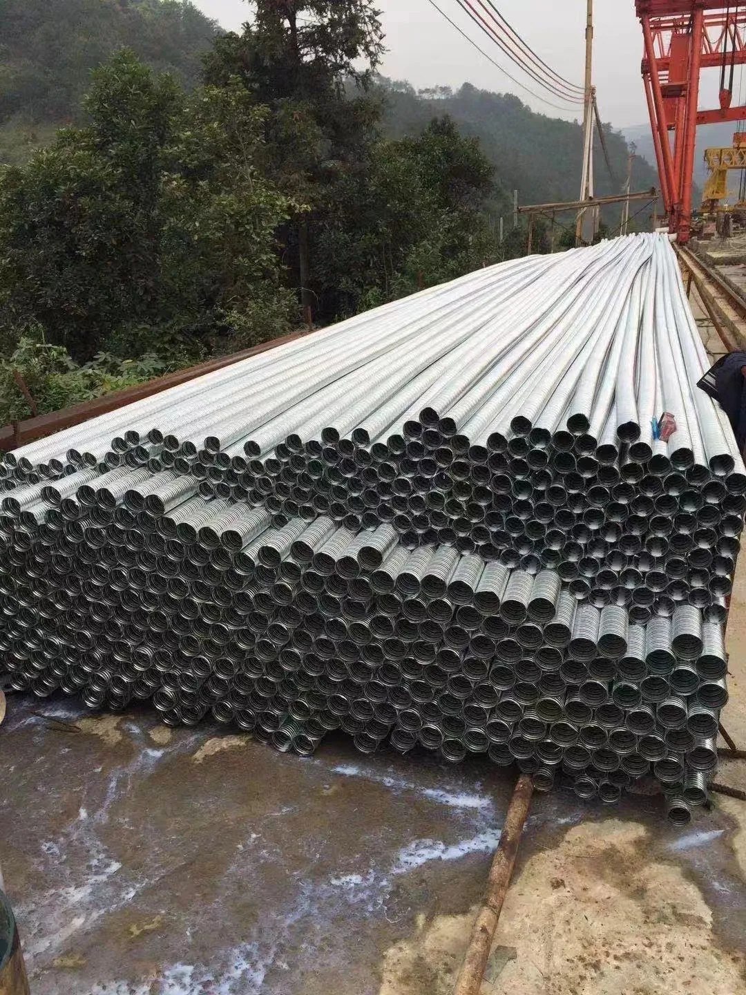 Prestressed Round Galvanized Metal Corrugated Pipe 80mm 85mm 90mm ...