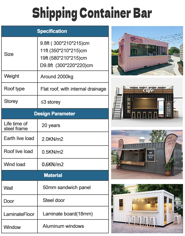 China Hot Selling Shipping Containers Restaurant Container Pub Bar ...