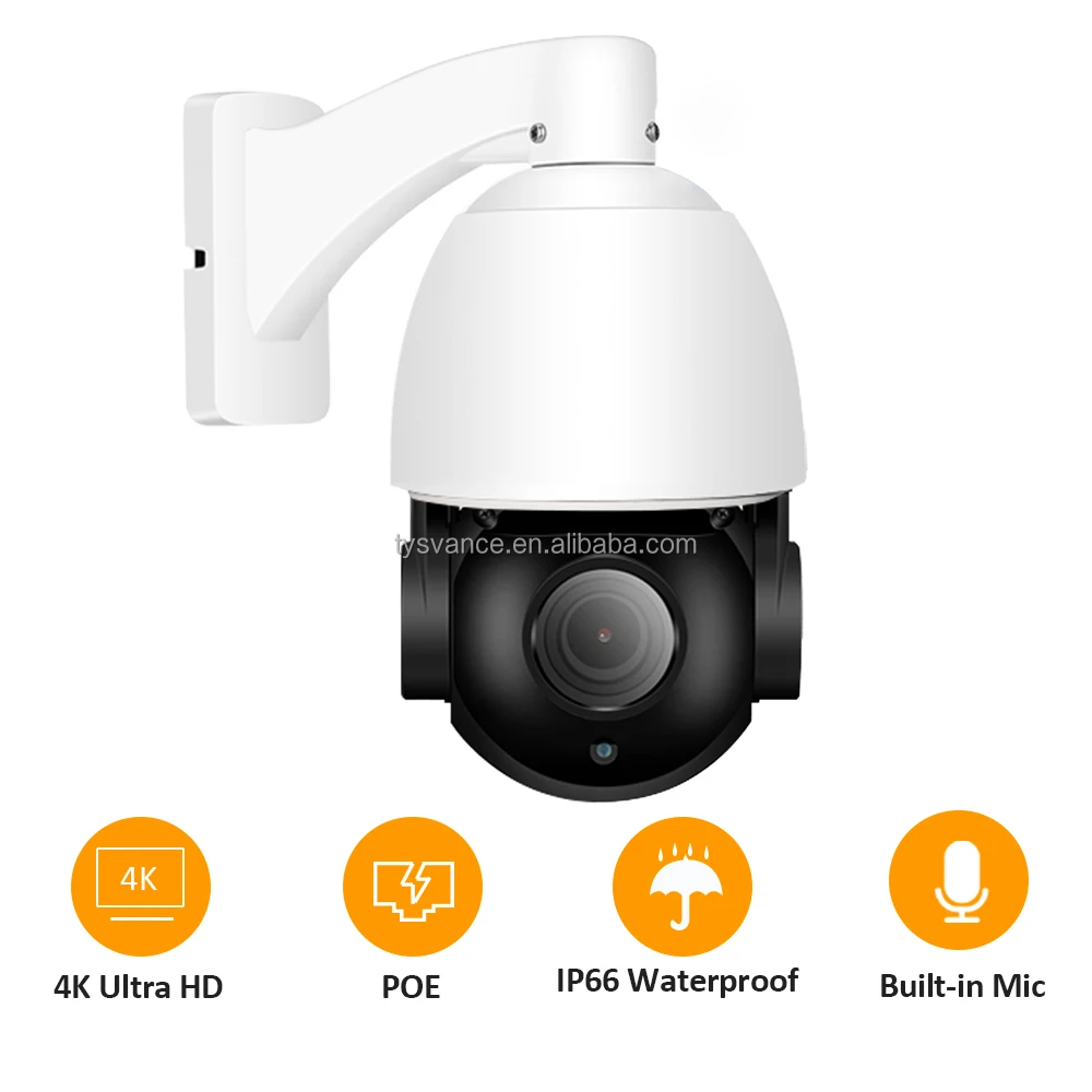 Outdoor Hd 4k 5mp Ip Poe Ptz Dome Camera 8mp 30x Zoom Two Way Audio Ir ...