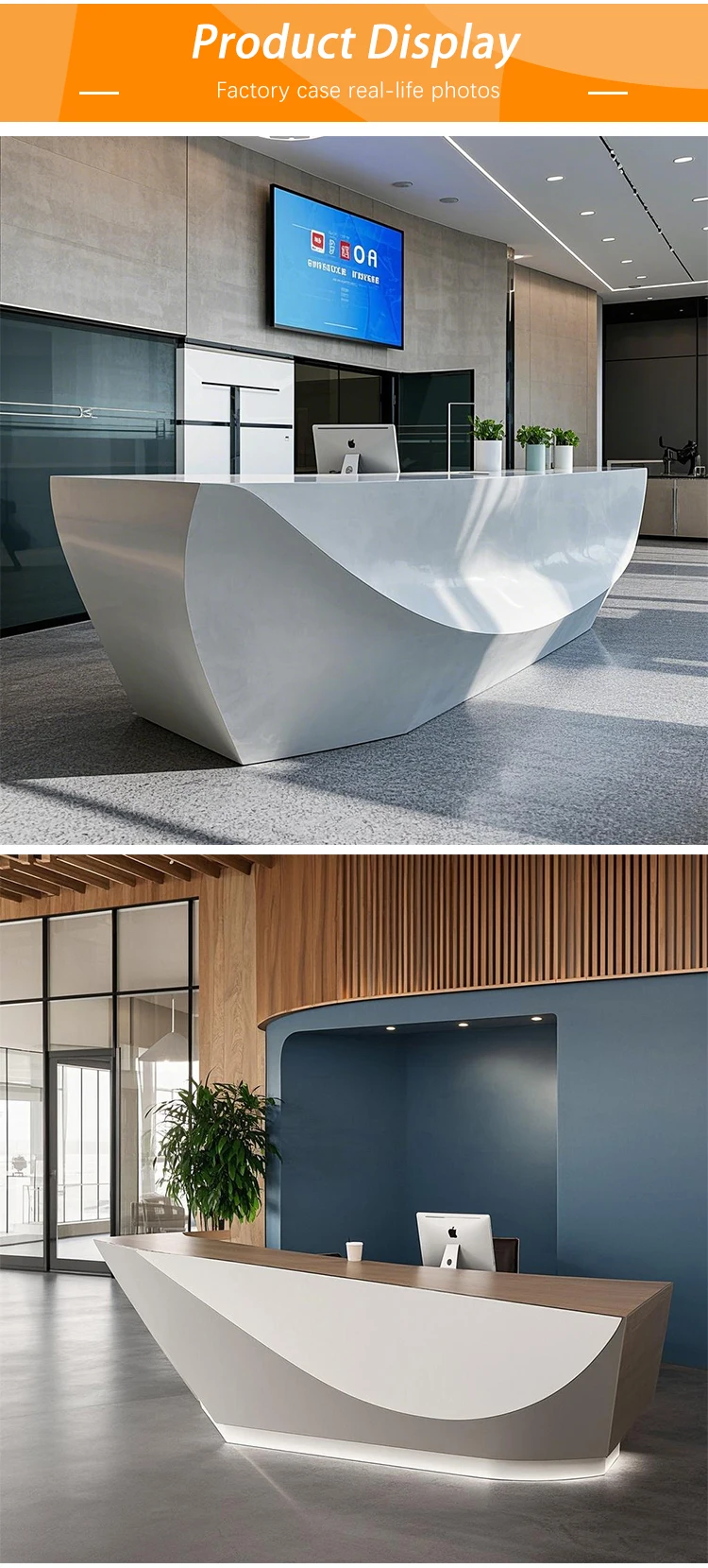 Modern Sleek Reception Desk Unique Fiberglass Salon Front Desk Sleek ...