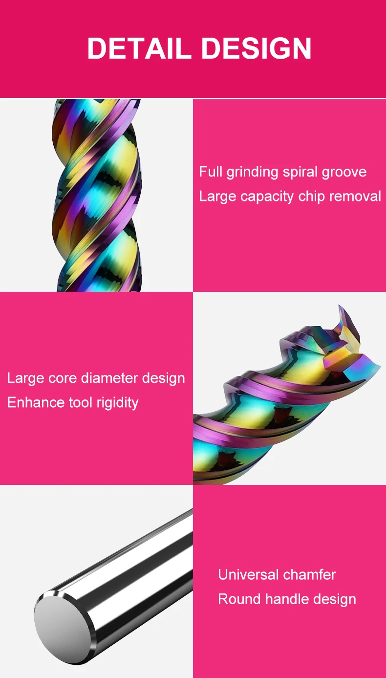 Azzkor 3f Endmills Color-ring Dcl-colorful Coating Tungsten Steel ...