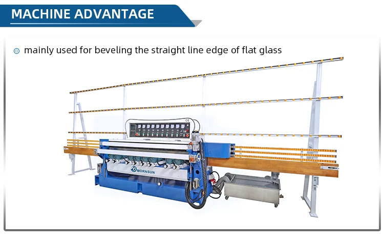 9 Grind Heads Glass Processing Machinery Glass Beveling Machine For ...