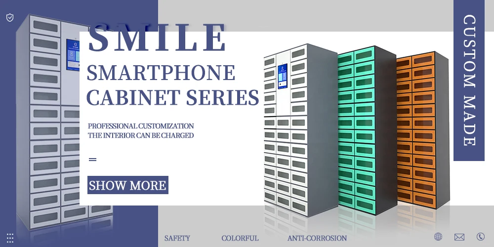 Smile Metal Lockers For Storage Cell Phone Keyless Smart Mobile Phone ...