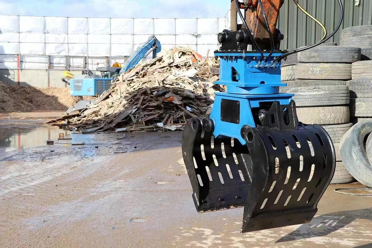 1.7ton Excavator Attached Mini Clamp Grapple,360 Rotation Hydraulic ...
