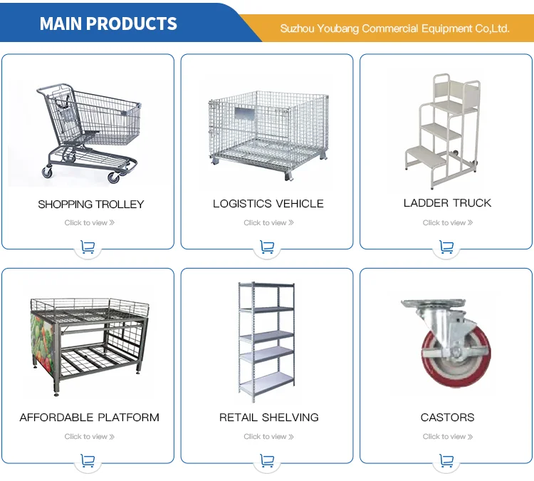 Metal Grocery Store Supermarket Wire Mesh European Style Shopping Cart ...