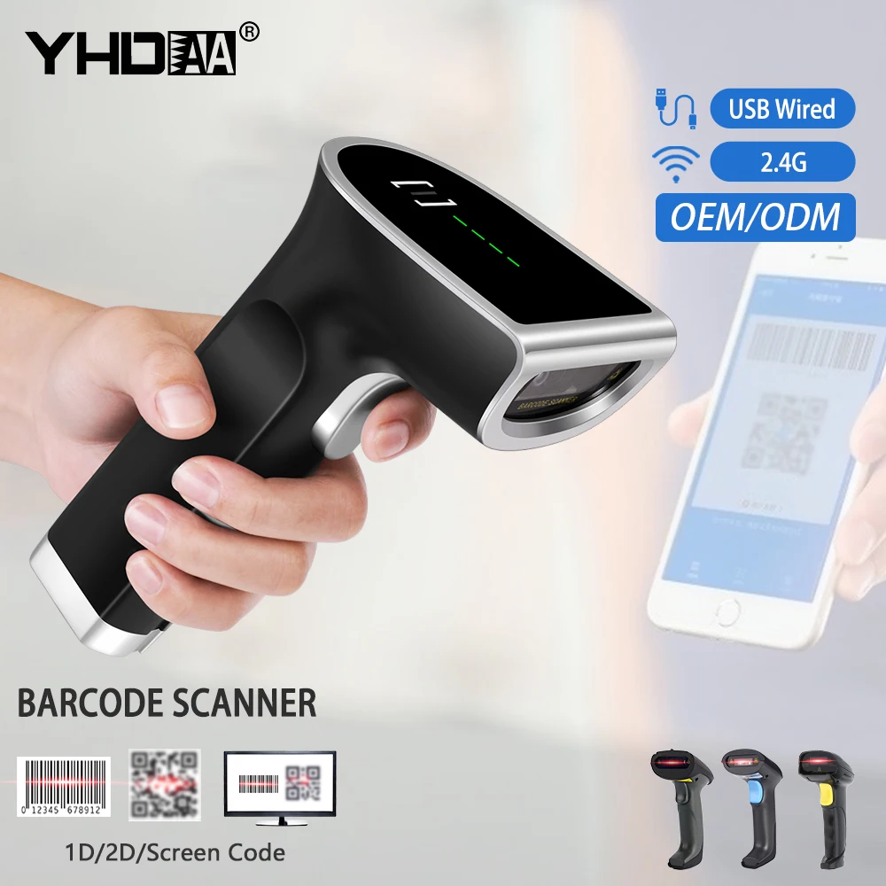 Yhdaa Wireless 2d Cmos Barcode Reader Scanning Gun Support Screen Scan ...